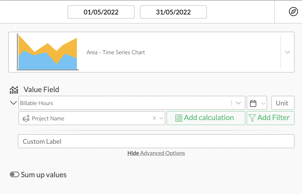 Area - Time Series Chart - Widget Types - Widgets - Getting started - Exply Docs